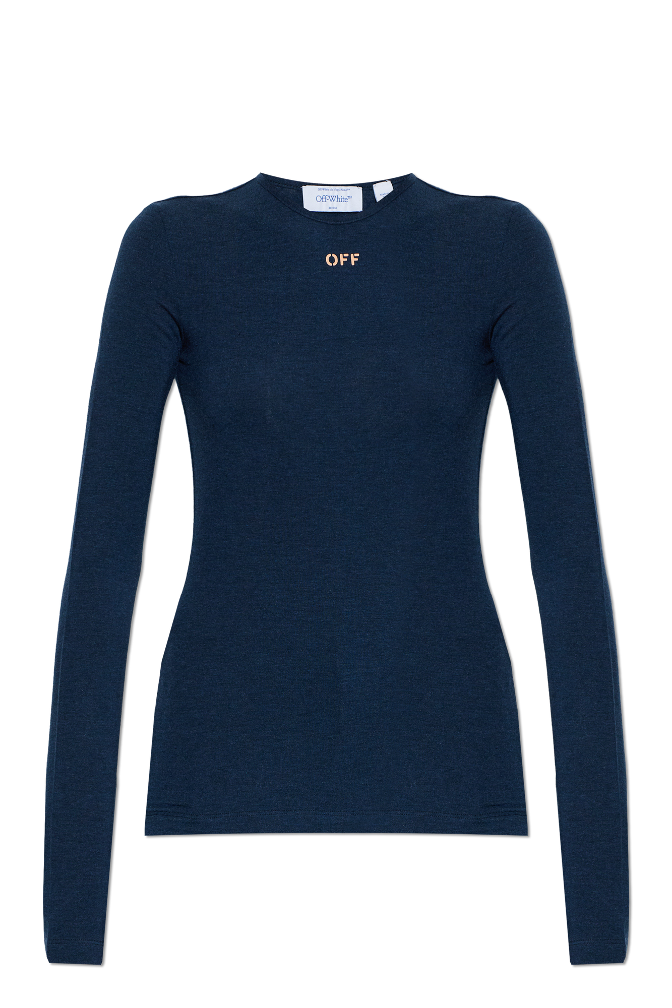 OFF-WHITE Off-White Long Sleeve Crewneck Top with Logo Detail